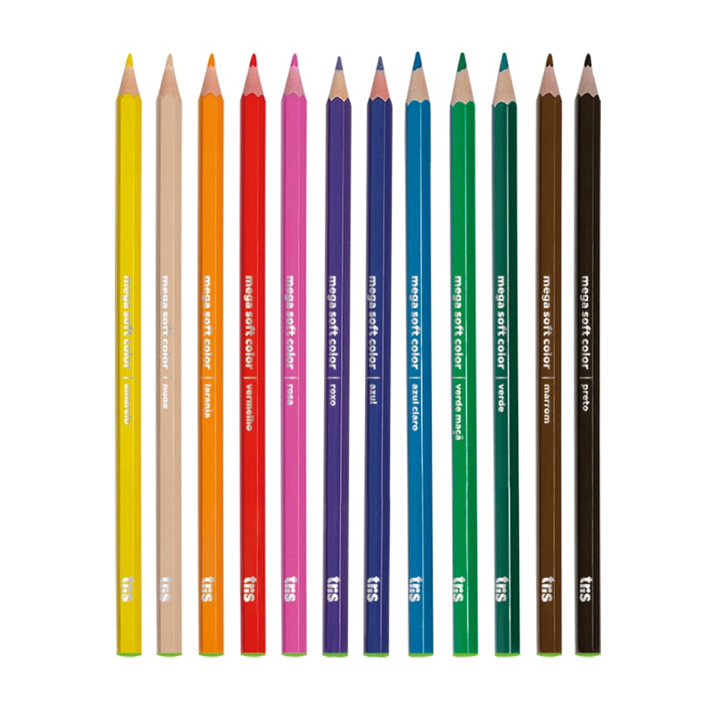 Lápis de Cor Mega Soft Color – FSC – 12 Cores – Tris – Tris